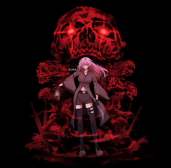 Draw you anime type splash art by Syahdwiva | Fiverr