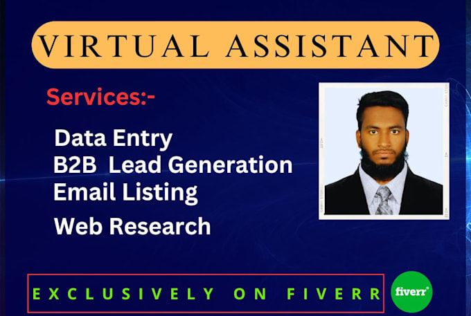 Be your virtual assistant for excel data entry, copy paste, web research by Siam_ahmed9351 | Fiverr