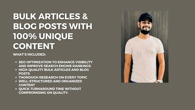 Generate 100 seo blog posts with 1500,3000 words by Devvert_singh | Fiverr