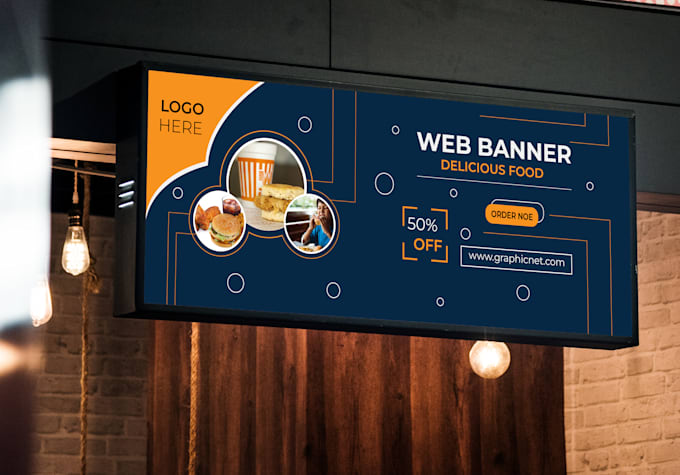 Do impressive web banner ,restaurent banner, social media post design ...