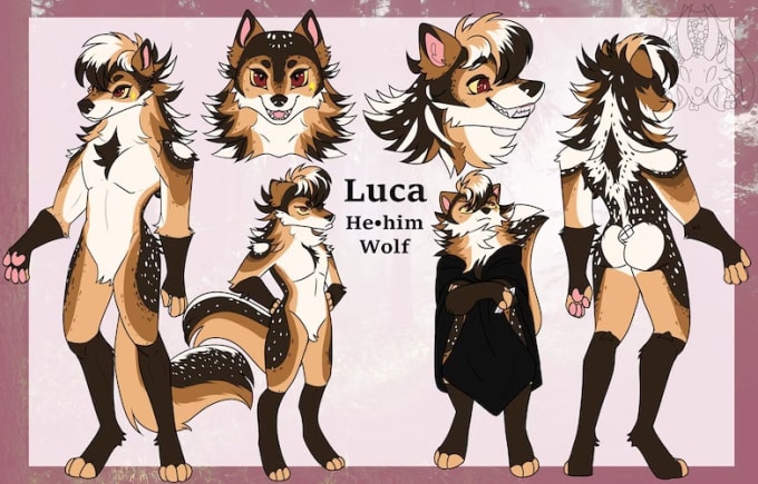 Draw your reference sheet for furry fursona character by Mubdez | Fiverr