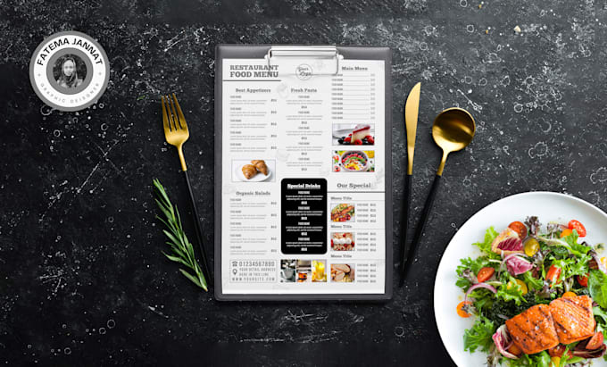 Design modern restaurant menu and digital menu by Fatema_ja | Fiverr