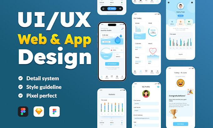 Do modern mobile app ui ux design app with prototype figma by Aliza54 | Fiverr