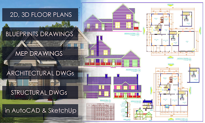 Create detailed floor plan and elevations for your house in autocad by Amjad_arch | Fiverr