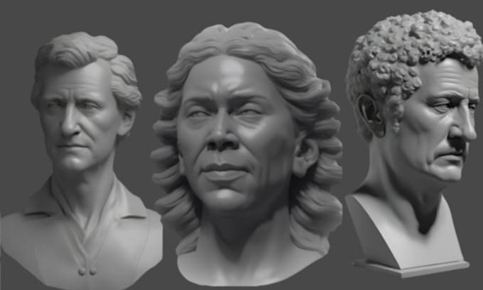 Create realistic head, bust model, 3d custom realistic face for 3d ...