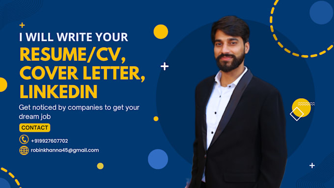 Write resume, cv, cover letter and linkedin profile by Robinkhanna | Fiverr