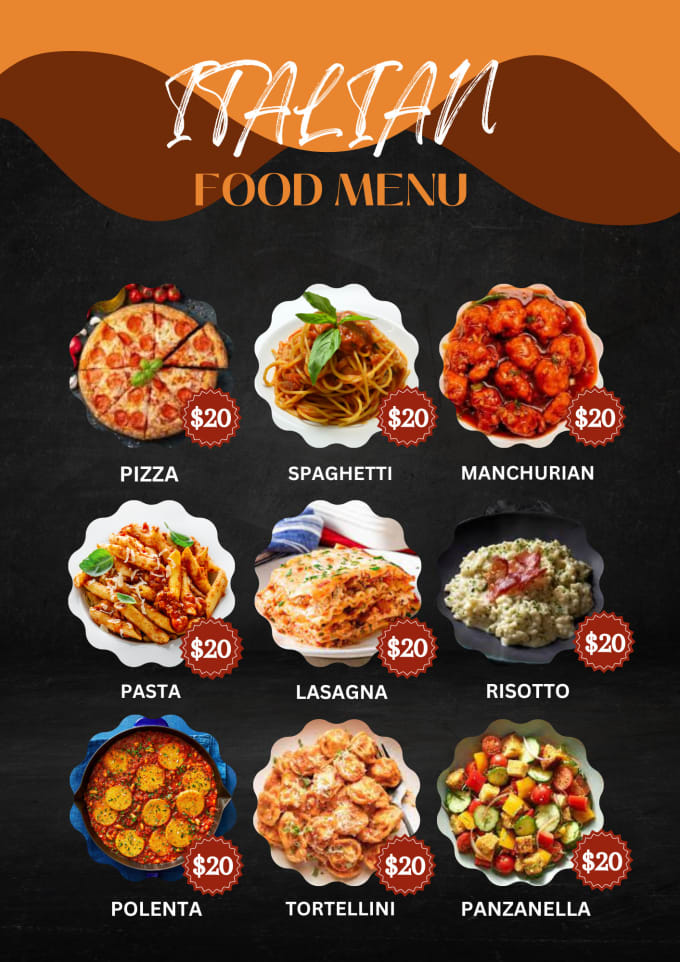 Design eye catching and unique menu card for your business by Huda ...