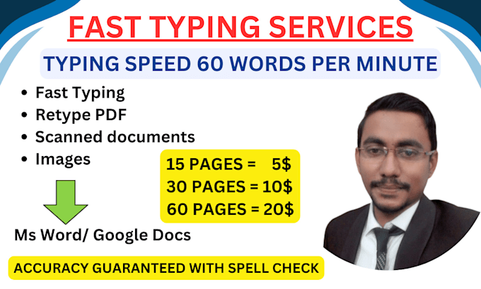 Do data entry, pdf to word, file conversion, typing by Romanwazir | Fiverr