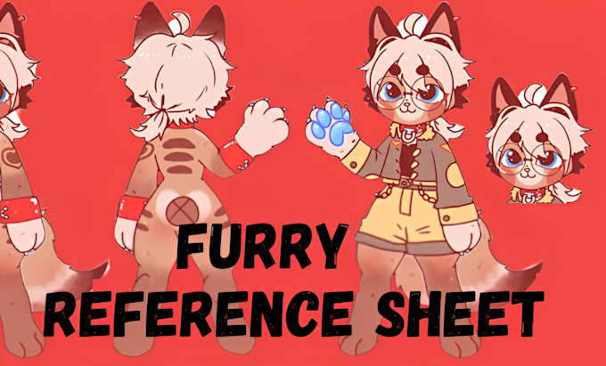 Draw furry reference sheet for any furry character, by Team_elite2 | Fiverr