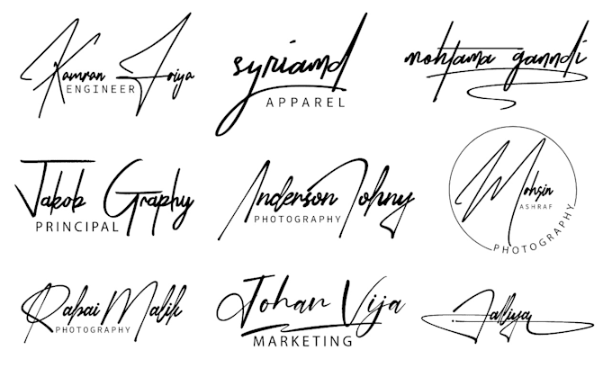 Design scripted, typography, cursive, handwritten, signature logo by ...