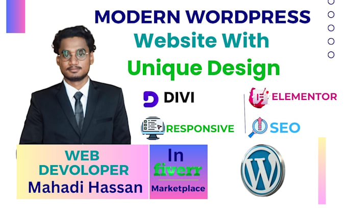 Build a modern wordpress website with unique design by Shaqibhassan1 | Fiverr