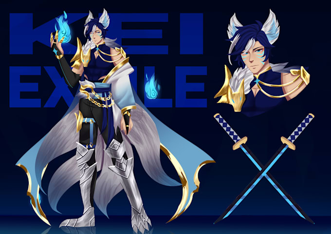 Draw or design your character sheet full body in anime manga style by ...