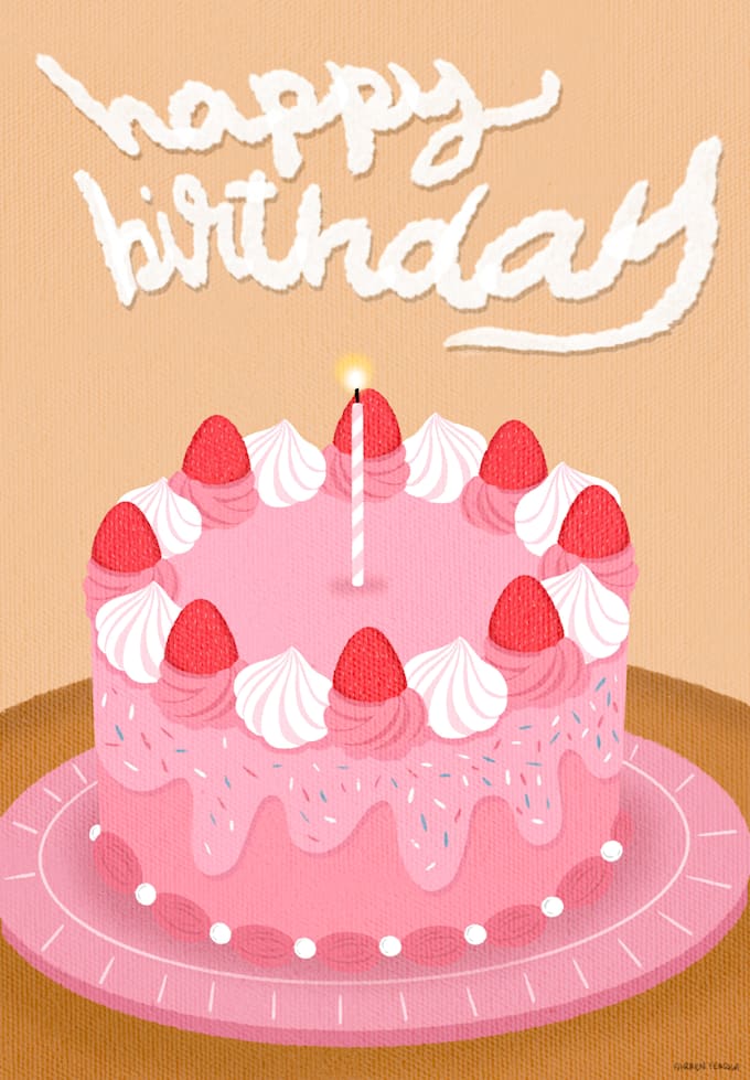 Create custom hand drawn digital birthday cards by Farren_febiola | Fiverr