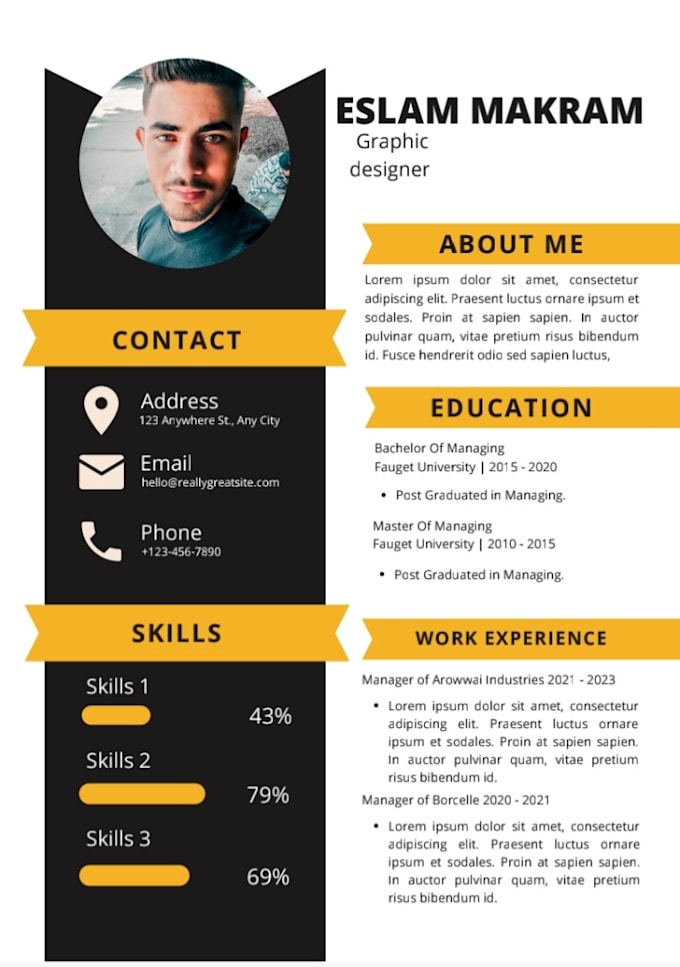 Design your cv professionally by Eslam1makram | Fiverr