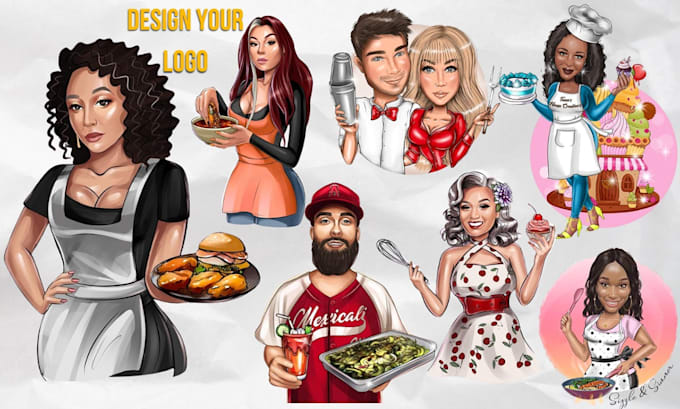 Craft cartoon food logo for restaurants, bbq and fast food by Shahwaiz ...