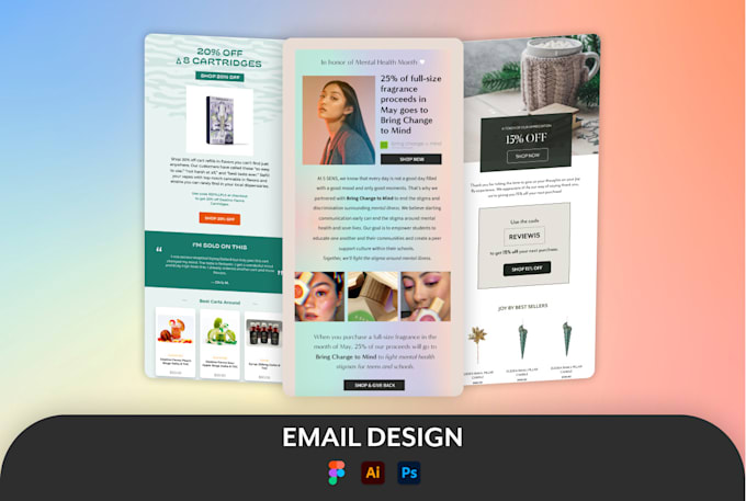 Design creative responsive email template by V92492 | Fiverr