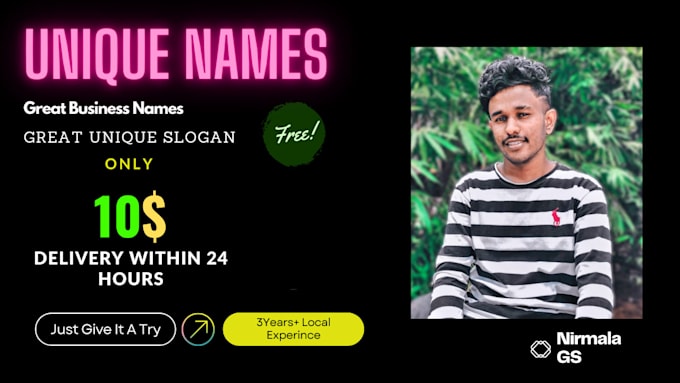 Create expert business names, brand names and slogans by Nirmala ...