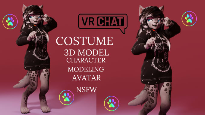 Do Custom Vrchat Avatar Vtuber 3d Model Furry Chibi Vrc Avatar Nsfw Anime Vroid By Amisuite Fiverr