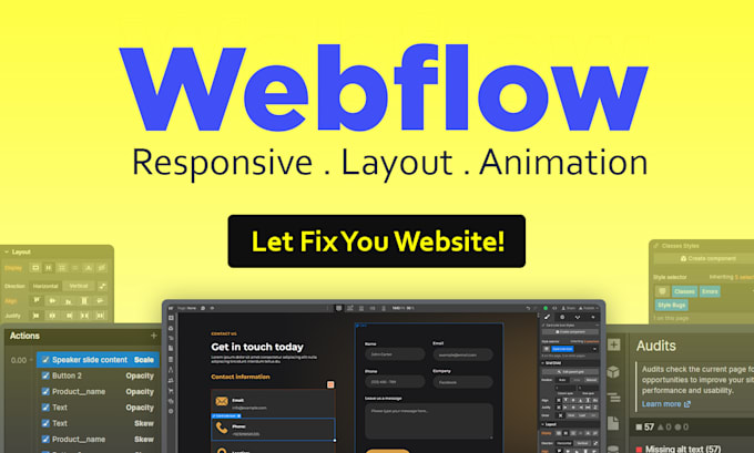 Fix webflow website responsive and layout issues by Webgenie7 | Fiverr