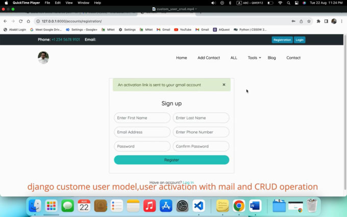 Make A Custom User Model With A User Activation Link Using Python Django By Abirkhandokar Fiverr