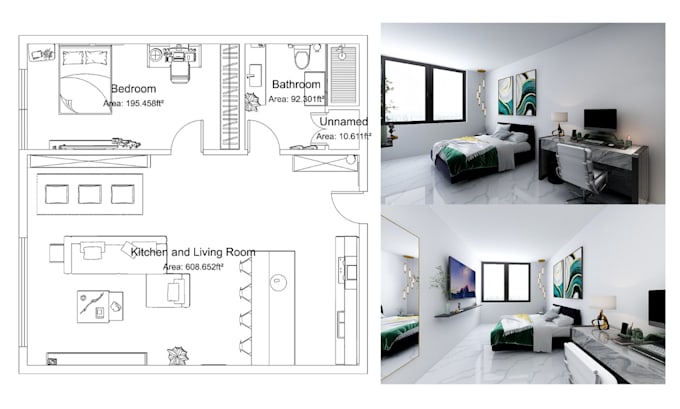 Design your perfect layout and render the space by Valentinagandia | Fiverr