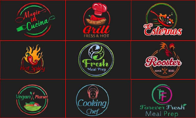 Design cartoon food logo restaurant or bbq,fastfood business by ...