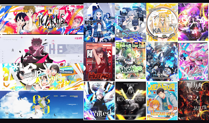 Design streamer anime or vtuber banner or header youtube twitch twitter ...