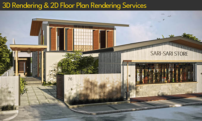 Render 3d interior, exterior models and 2d floor plans by Evaguminang | Fiverr