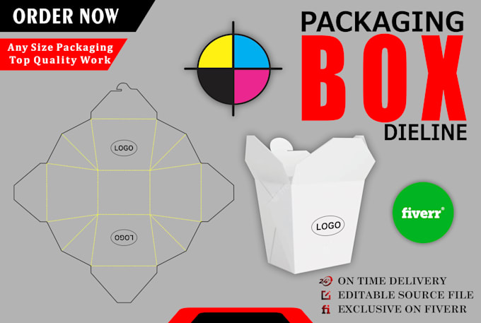 Create any custom box perfect dieline template ready by Haseemnaz | Fiverr