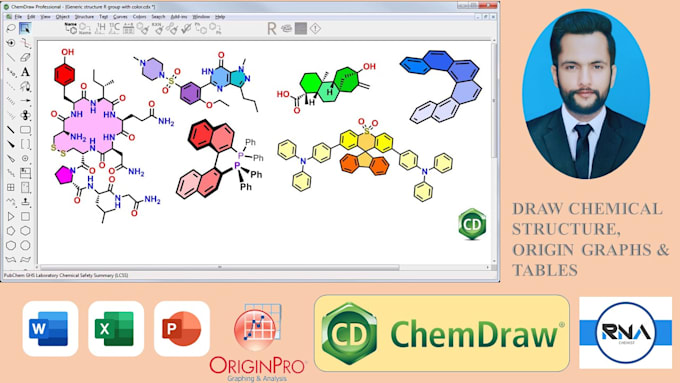 Draw 2d and 3d chemistry structure by Rnachemist | Fiverr