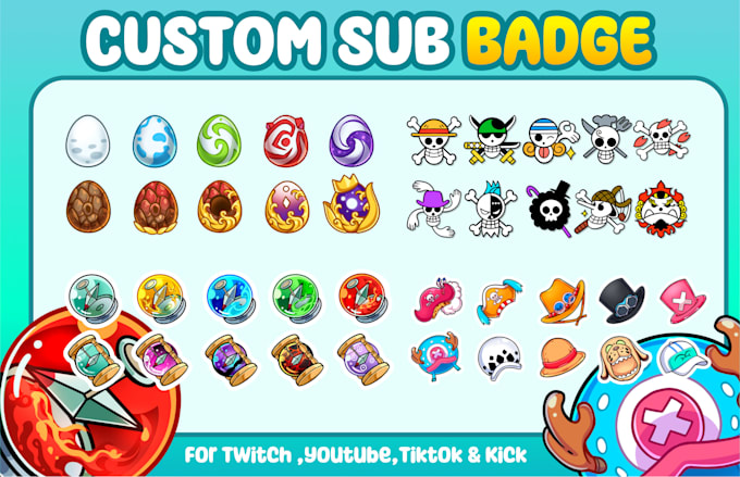 Design custom subs badge for your twitch,kick and youtube by ...