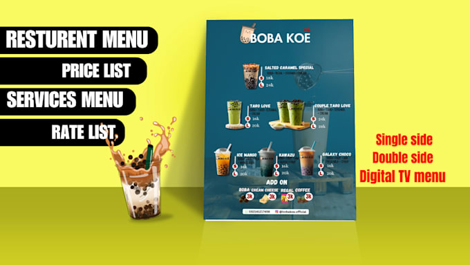 Design professional and modern menu food menu price list by Custudio99 ...