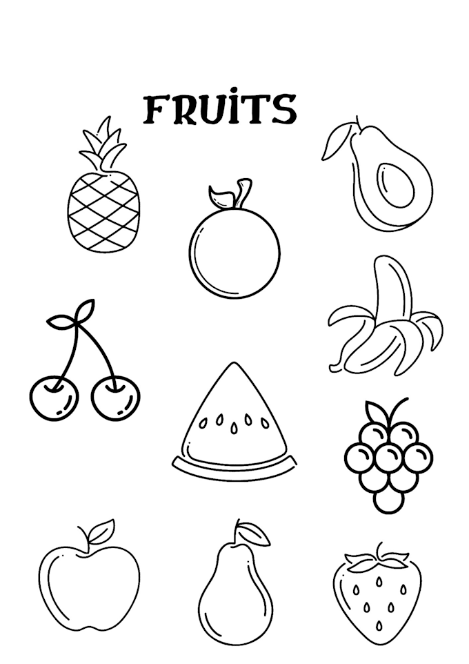 Fruit coloring for kids by Ufuk_baran | Fiverr