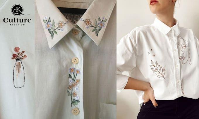 Do minimal embroidery for clothes by Culture_point | Fiverr