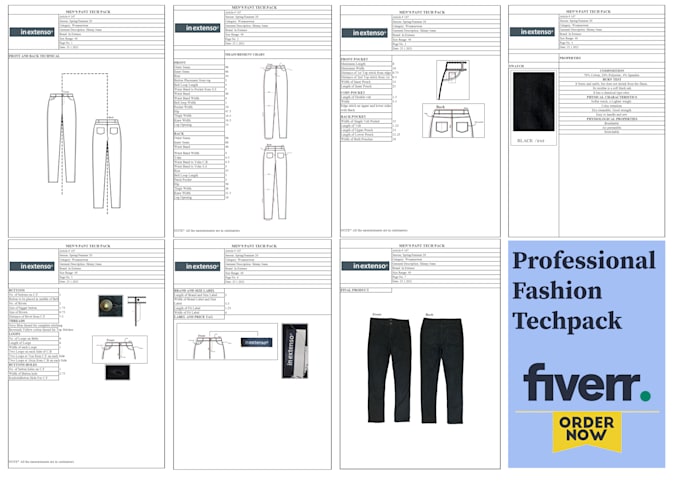 Create flat technical drawings and techpacks by Saira_remote | Fiverr