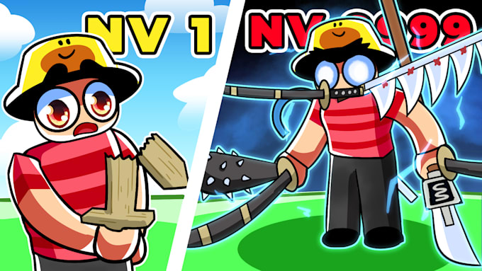 Draw custom cartoon roblox or minecraft youtube thumbnails by ...