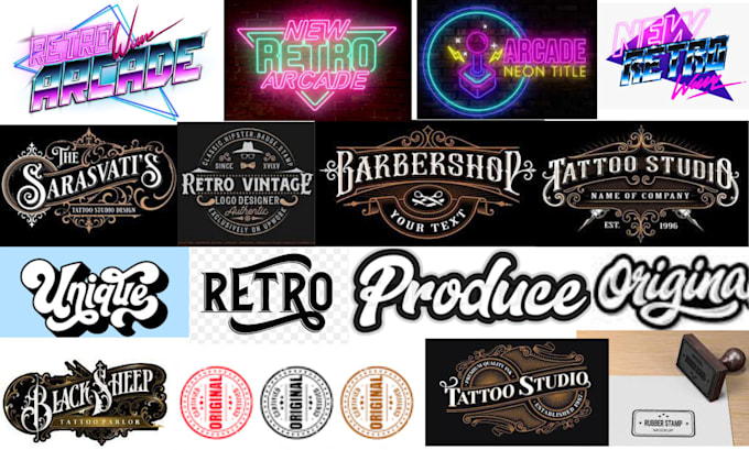 Lattering barber shop, retro vintage hand drawn steampunk salon logo ...