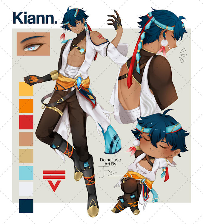 Create digital anime character sheet by Jfairuz | Fiverr