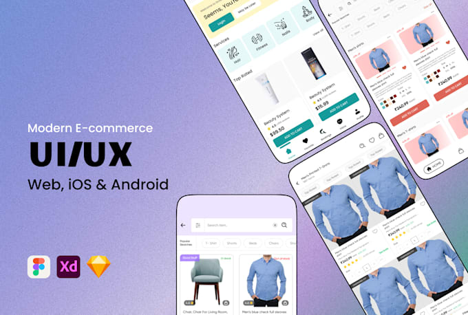 Design a modern e commerce ui and ux for both mobile and web by ...