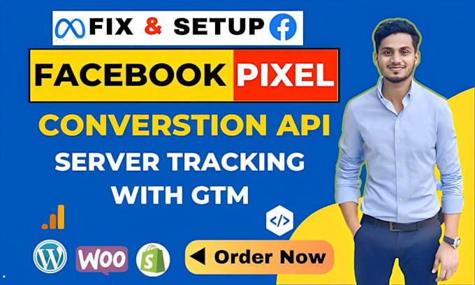 Fix setup meta ads facebook pixel shopify conversion api, ga4 ecommerce tracking by Mizanardin ...