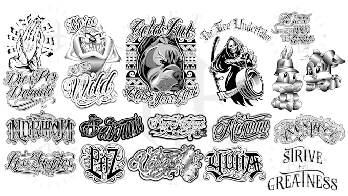 Design an awesome lettering chicano for your tattoo by Pratama21 | Fiverr