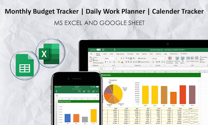 Provide budget planner, task tracker, investment tool in excel, google ...