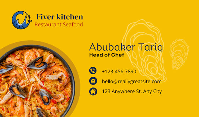 Design your food visiting card in just 1 day by Abubakertariq1 | Fiverr