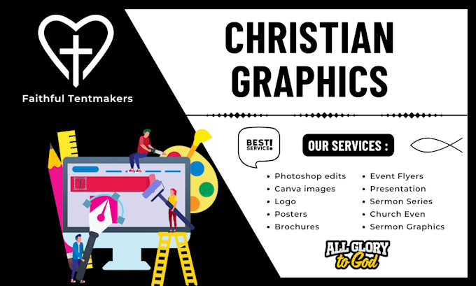 Do christian graphics design for church logo, thumbnail, poster, flyers ...