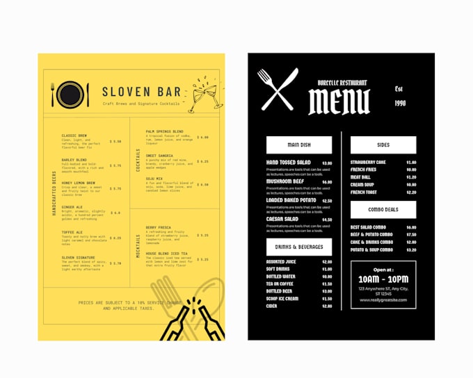 Design menu card, food menu, restaurant menu, modern menu by ...