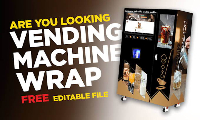 Design custom vending machine wrap, wrap, 3d vending wrap, wrap design ...