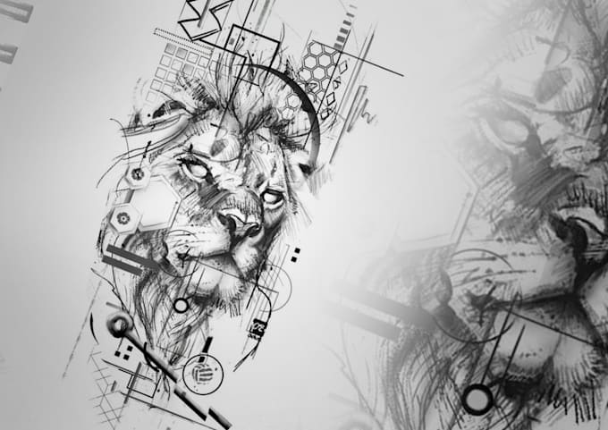 Draw a geometric fine line graphic tattoo design by Art_laboratory | Fiverr