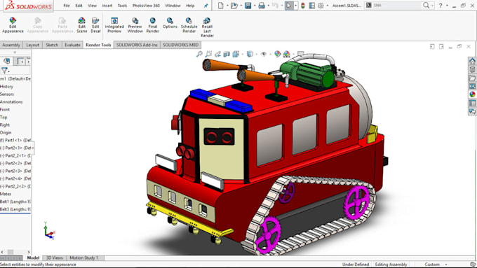 Create 3d models,2d models and design mechanical products in solidworks ...