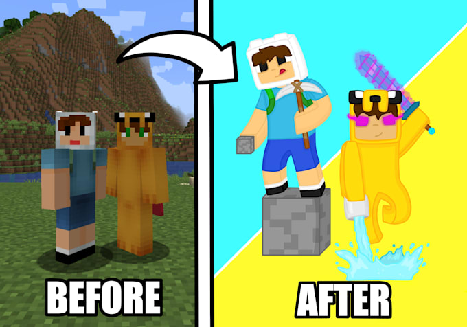 Draw your minecraft character in a cartoon style by Redzetek | Fiverr