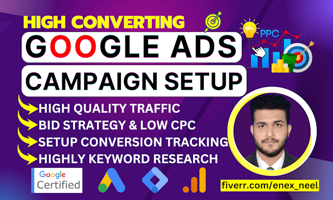 Setup and manage google adwords ppc search ads shopping performance max campaign by Enex_neel ...